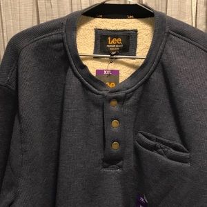 Lee | Shirts | Lee Mens Sherpa Lined Thermal Henley Xxl Nwt 3 Button Snap And Chest Pocket ...